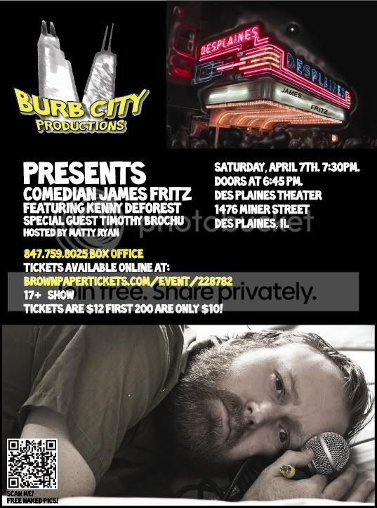 James Fritz, Live at The Des Plaines Theater! April 7th! | BurbCity ...